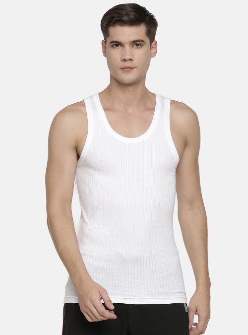 Buy Rupa Macroman M Series Men's White Solid 100% Cotton Vest Online at ...