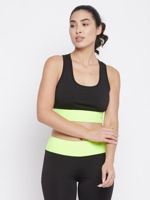 Buy Clovia Black Solid Polyester Single Sports Bra Online at Best ...