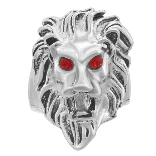 Buy Memoir Brass Silver plated, Lion Head, Macho,design Finger ring Men ...
