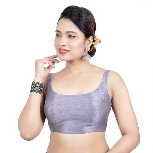 Buy Areum Women Grey Solid Art Silk Blouse (42) Online at Best Prices in India - JioMart.