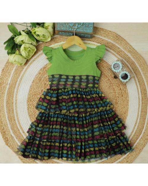 Buy Tior Heart Print Sleeveless Dress For Girls Dresses & Frocks ...