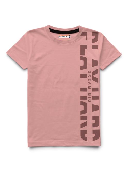 Buy HELLCAT Pink Trendy Printed Round Neck Half Sleeve Tshirt For Boys ...