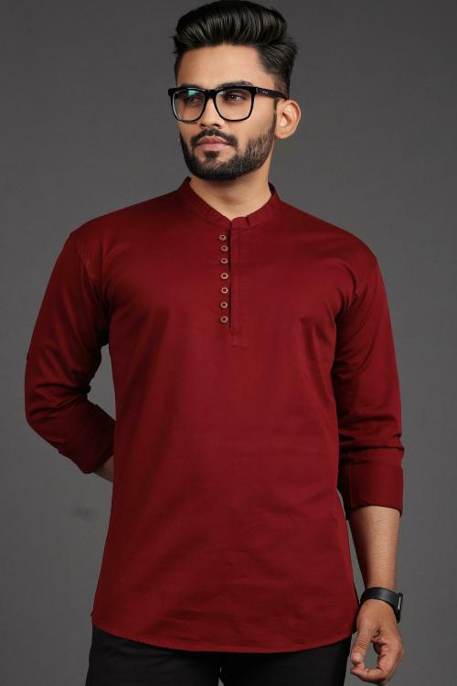Buy SOPANI Men Solid Straight Kurta (Maroon) Online at Best Prices in India - JioMart.
