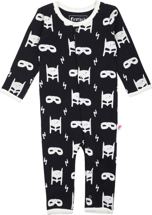 Buy First Kick Boys And Girls Black Printed Cotton Blend Romper (6-9M ...