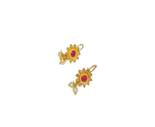 Buy Adhira's Traditional Flower shape Golden Maharashtrian Press clip ...