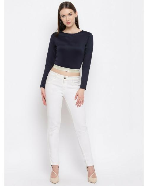 Buy RIVI Women Navy Blue Crop Top Online at Best Prices in India - JioMart.