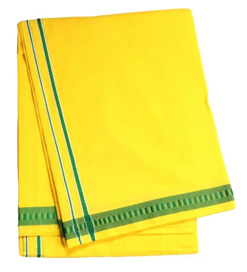 Buy Hornbill Enterprises 100% Cotton Men's Single Dhoti -2 Mtrs / Mundus/Lungi Line Border Set 1 ...