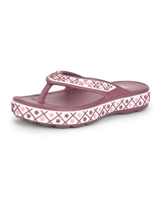 Buy ADDA TM-QUEEN-2 Women Purple Geometric Thong Flip-flop Online at ...
