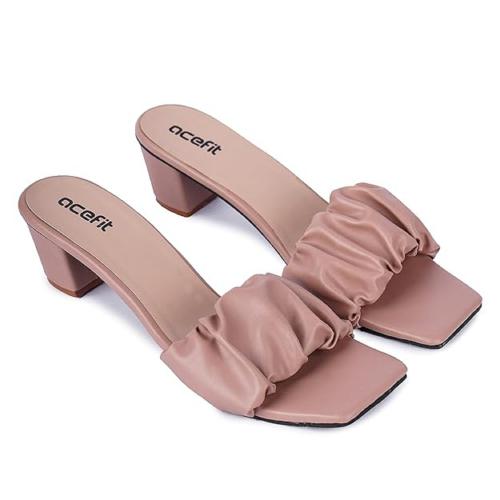 Buy ACEFIT Women's Synthetic Leather Fancy Block Heel Sandals For Daily ...