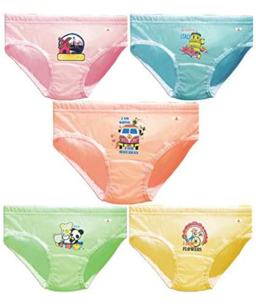 Buy Hap Girls Multicolor 100 Percent Cotton Pack Of 5 Panty Online at ...