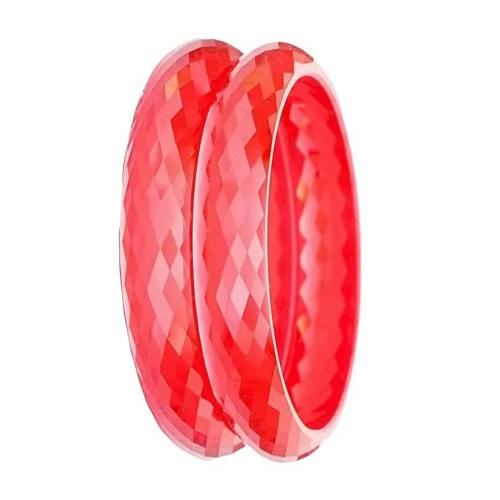 HALLO Acrylic Plastic Glossy Finished Bangle with Diamond Cutting For ...