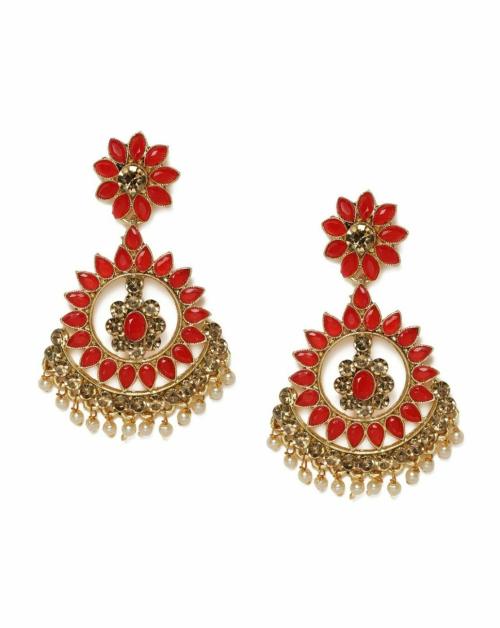 Buy Kord Store Inspired Flower Design Pink and Lct Stone Gold Plated ...