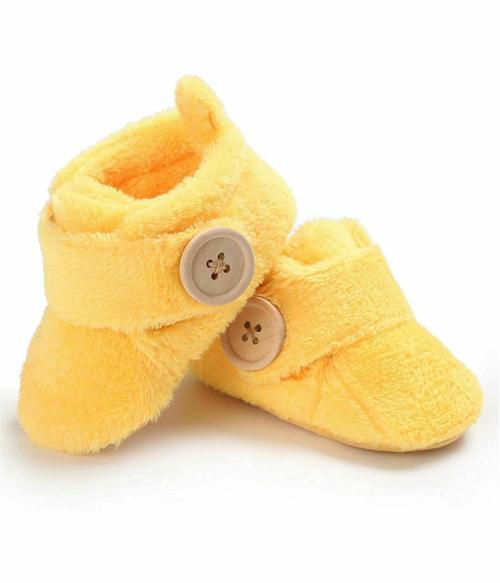 Buy BASICS21 Baby Girls And Baby Boys Yellow Soft Base Booties Online ...