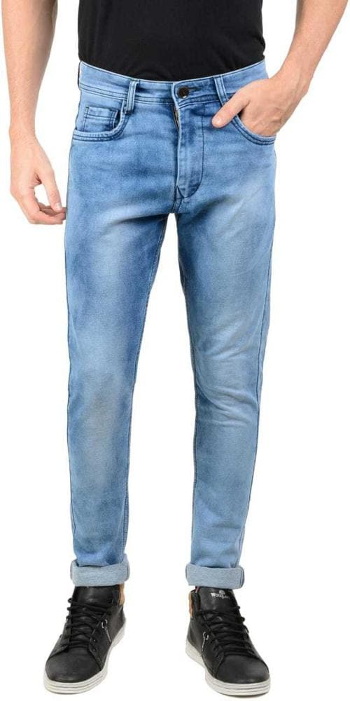 Buy Moulty Men Blue Washed Denim Blend Slim Jeans - 30 Size 30 Online ...