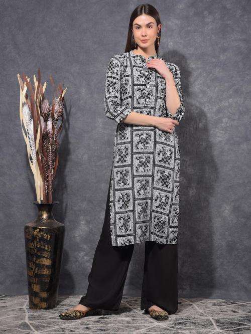 Buy Mamoose Women's BLACK Colour Kurti Online at Best Prices in India ...