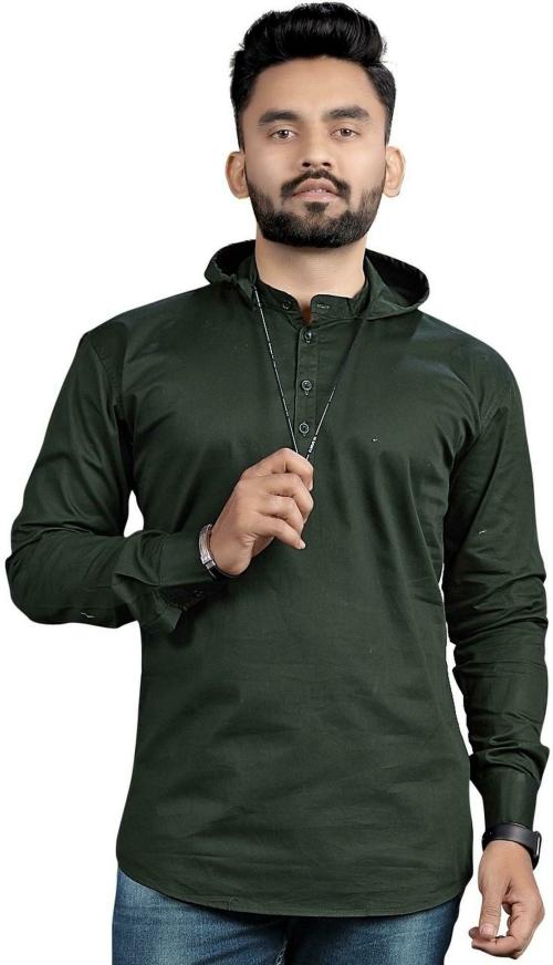Buy SOPANI Men Washed Straight Kurta (Dark Green) Online at Best Prices in India - JioMart.