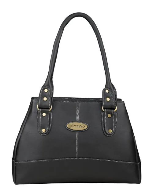Buy Fostelo Women's Elite Handbag (Black) (JM_FSB-738) Online at Best ...