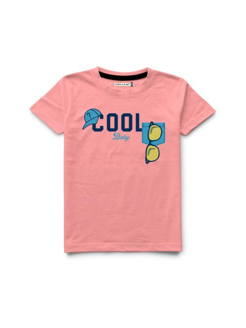 Buy HELLCAT Pink Trendy Printed Round Neck Half Sleeve Tshirt For Boys ...