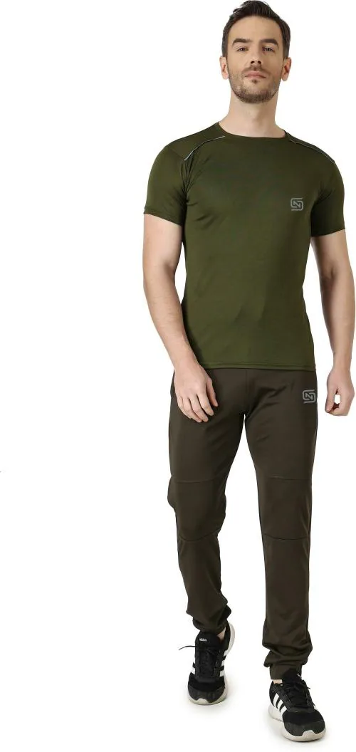 Buy ND Sports Men Olive Solid Polyester Blend Track Suit M Online at ...