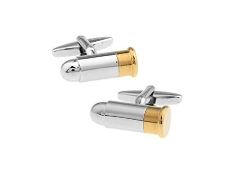 Buy ZIVOM Brass Silver and Gold Bullet Cufflinks (Men) Online at Best ...