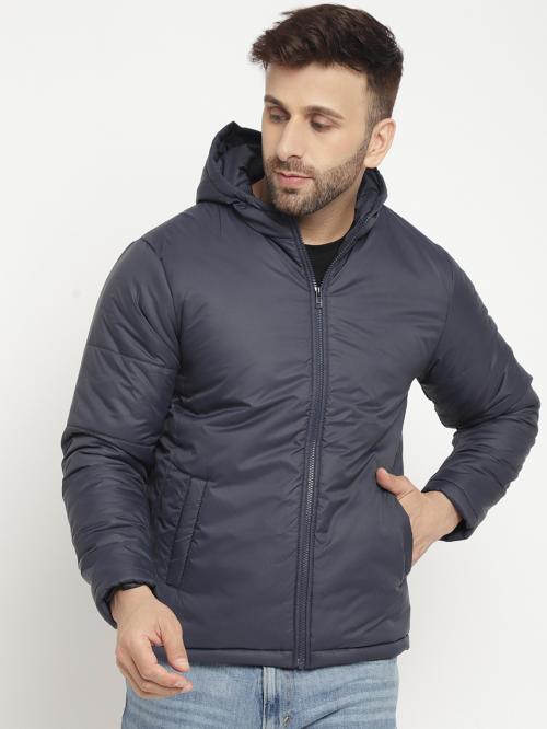 Buy Better Think Men Blue Self Design Nylon Quilted Jacket (Xxl) Online ...
