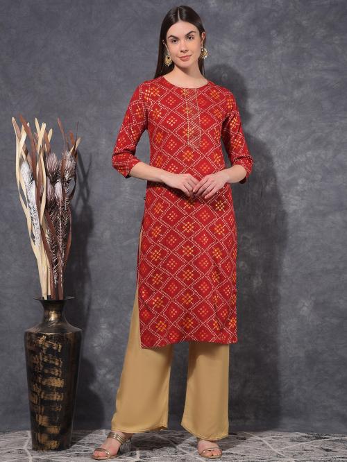 Buy Mamoose Women's RED Colour Kurti Online at Best Prices in India ...