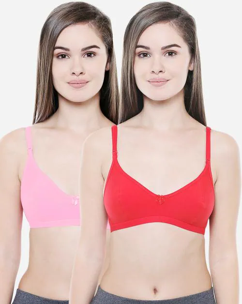 Buy Bodycare Women Cotton Spandex Full Coverage Non Padded Regular Bra Pack - 2 E1575REPI Online ...