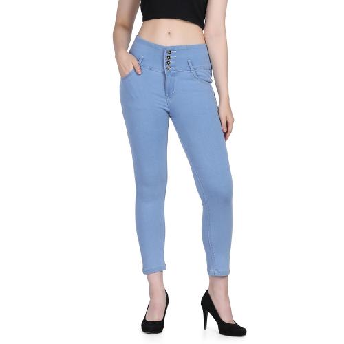 Buy Plazma Jeans Womens Skinny Fit Mid Waist Ice Blue Color Jeans|women ...
