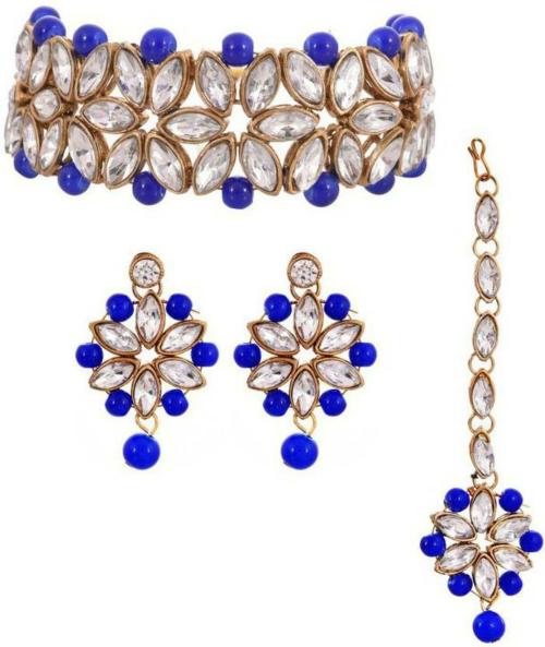 Buy SAMC Gold-Plated Alloy Fashion Jewellery Set - Blue Online at Best ...