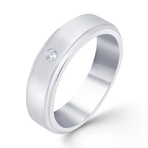 Buy Zalkari Unique Solitaire Round 925 Sterling Silver Mens Engagement Ring Online at Best ...