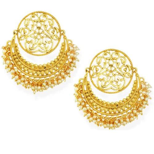 Buy Stefan Gold-Plated Chandbali Earring (Women And Girls) Online at ...