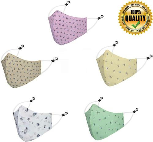 Buy Fabaura 3 Layer Adjustable Ear Loop Masks Pack of 5 Online at Best ...