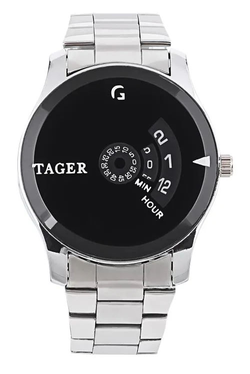 Buy BIZOLO Analog Dial Black Strap Silver Men Watch For Boys Online at ...