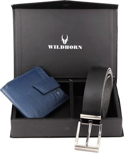 Buy Wildhorn Men Blue Wallet Combo Set Online at Best Prices in India ...