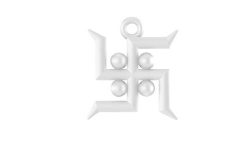 Buy Akshat Sapphire Pure Silver Spiritual Swastik Symbol Pendant ...