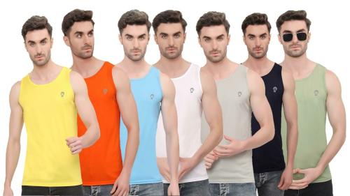 Buy CLOTHINK HUB Multicolour Solid Poly Blend Vest Online at Best ...