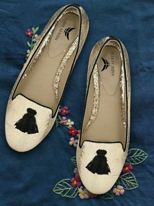 Buy Aady Austin Women's Golden Slip on Ballerina Online at Best Prices ...