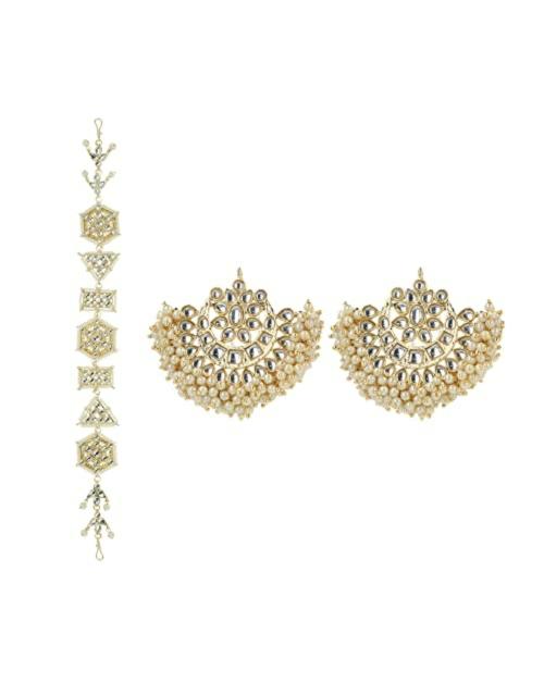 Buy Ishhaara Sheesh Pati And Chandbali Motif Earring Set For Women And ...