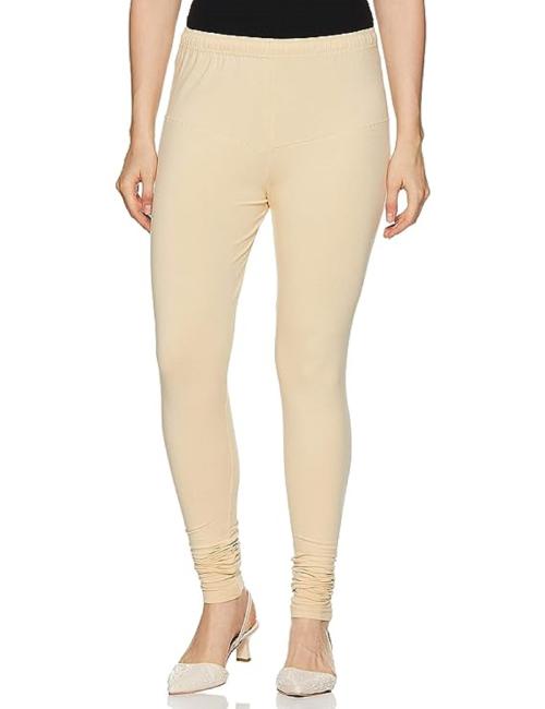 Buy Softline Cream Solid 100% Cotton Leggings Online at Best Prices in ...