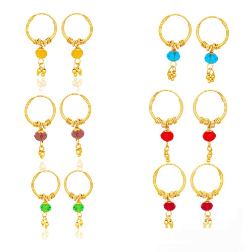 Buy arch fashion Traditional Gold Platted Colourfull Bali Earring CMB1869 Online at Best Prices ...