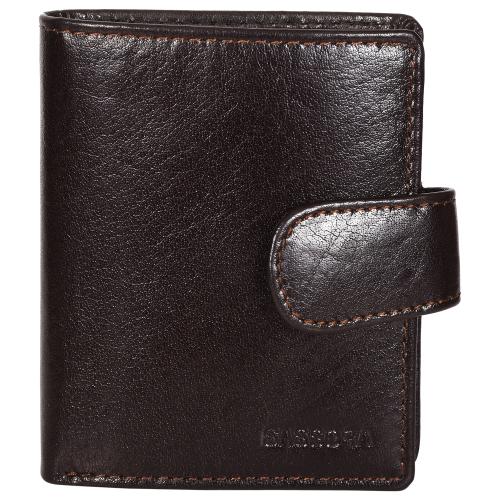 Buy Sassora Genuine Leather Dark Brown RFID Protected Small Notecase( D ...