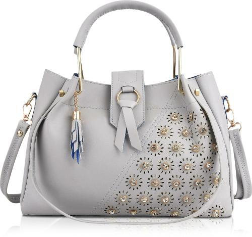 Buy PEARLUXIS Women Grey Handbag (Pack of 3) (HNM-30NG-GREY) Online at Best Prices in India ...