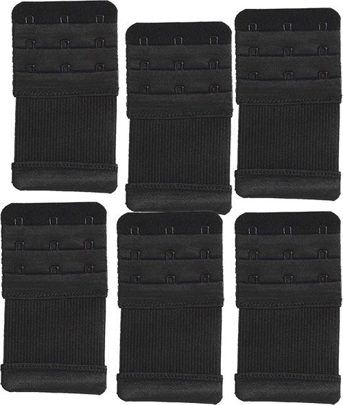 Buy PIBU Black Self Design Cotton Pack of 3 Bra Extender Online at Best ...