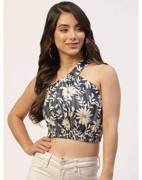 Buy Rue Collection Woman's One Shoulder Cinched Waist Crop Top Online ...