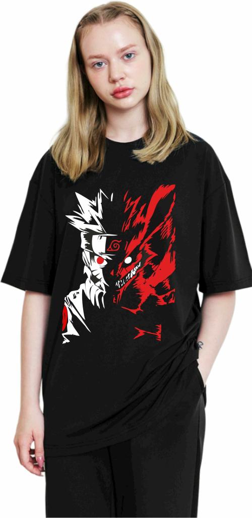 Buy UNIPLANET STORE Women Black Printed Pure Cotton Round Oversized Neck Tshirt (XXL) Online at ...