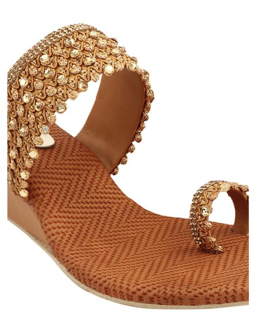 Buy Shoetopia Women Copper Heels Sandal Online at Best Prices in India ...