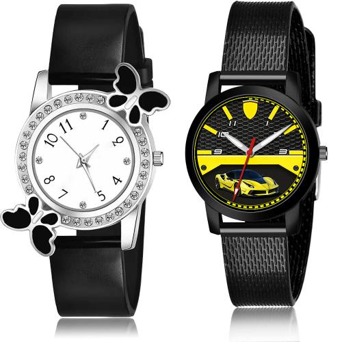 NIKOLA Brand New Quartz Butterfly Black Colour Analog Plastic Belt 2 ...