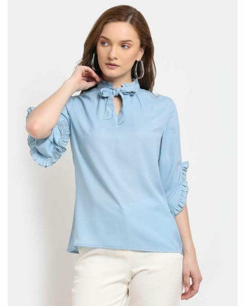 Buy La Zoire Tie-up Solid Casual Top Online at Best Prices in India ...
