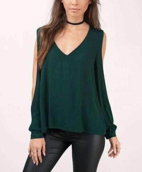 Buy RW RIMSHA WEAR Green slit sleeve women top Online at Best Prices in ...