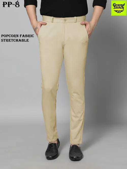 Buy GS GRAND STITCH Mens Lycra Peanut fabric Trouser Pant Online at ...